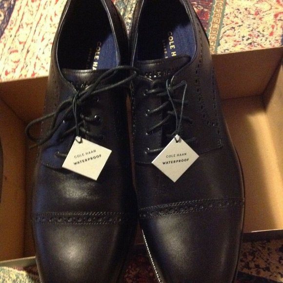 Cole Haan | Shoes | Cole Haan Mens Jefferson Grand Cap Toe Wp Black ...